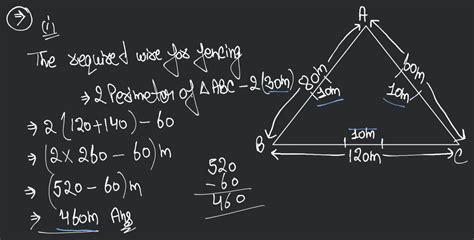 A Gardener Has To Put Double Fence All Around A Triangular Field With Sid