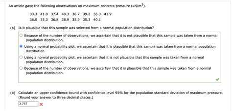 Solved An Article Gave The Following Observations On Maximum
