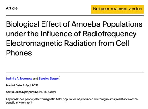 Biological Effect Of Amoeba Populations Under The Influence Of Radiofrequency Electromagnetic