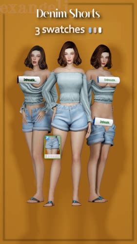 Off Shoulder Top Ruffled Shorts Denim Shorts Clothing LoversLab