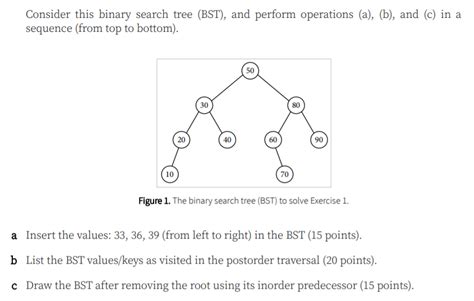 Solved Consider This Binary Search Tree BST And Perform Chegg