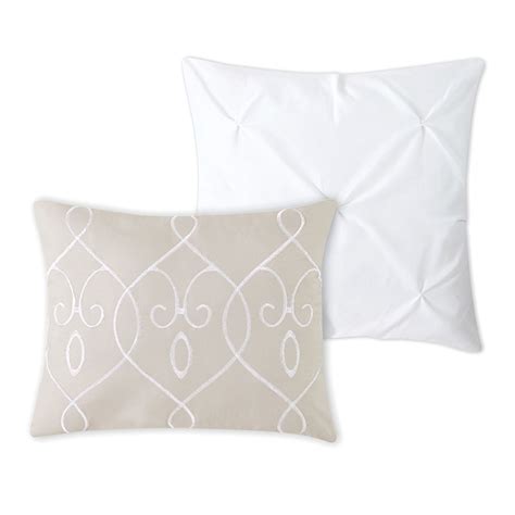 6 Piece Jenna Natural Lattice Print Essential Comforter Set Twin