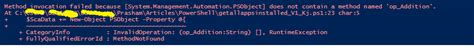 Powershell Resolving Error Method Invocation Failed Because System
