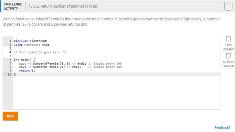 Solved CHALLENGE ACTIVITY Function Pass By Chegg
