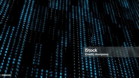 Abstract Technology Binary Code Background Digital Binary Data Grid