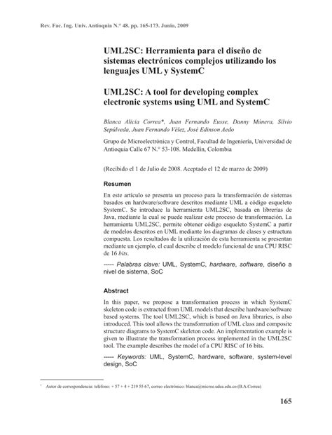 pdf uml2sc a tool for developing complex electronic systems using
