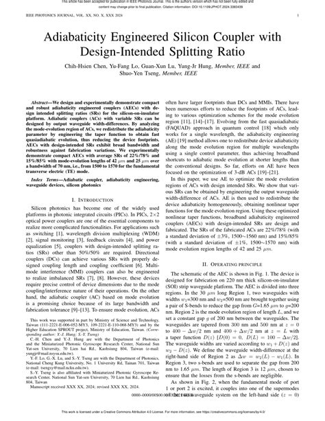 Pdf Adiabaticity Engineered Silicon Coupler With Design Intended
