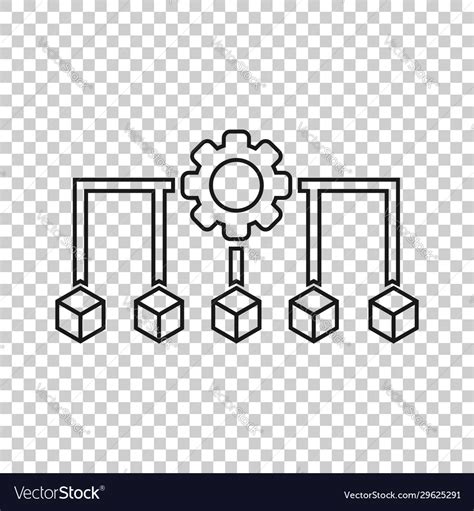 Api Technology Icon In Flat Style Algorithm Vector Image