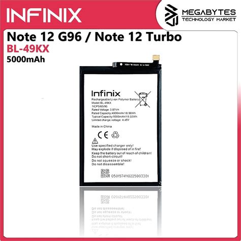 Megabytes Battery For Infinix Note G Infinix Turbo X BL KX Shopee Philippines