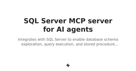 Sql Server Mcp Server For Ai Agents