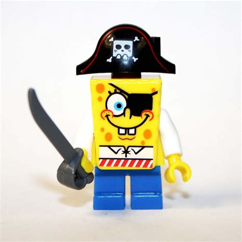 Custome Minifigure Block Spongebob Squarepants Pirate Cartoon From Us