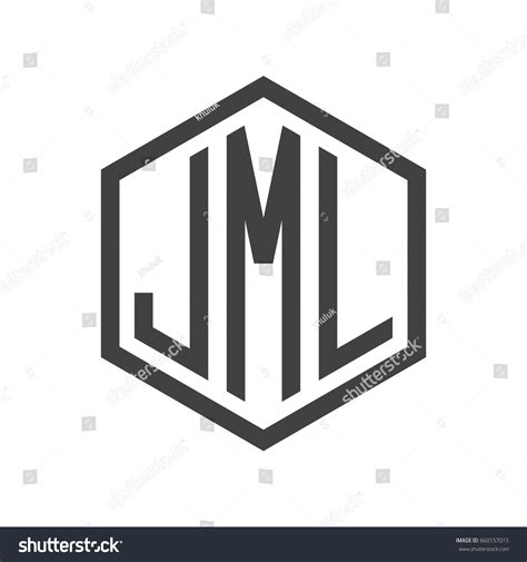 Jml Threeletter Initials Hexagon Logo Black Stock Vector Royalty Free 660157015 Shutterstock