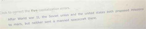 solved click to correct the five capitalization errors after world