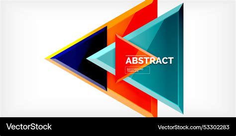 Abstract Background Colorful Triangles With 3d Vector Image