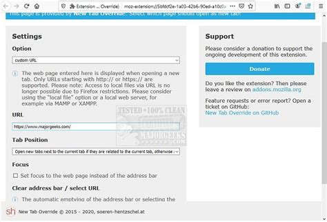 Download New Tab Override For Firefox Majorgeeks