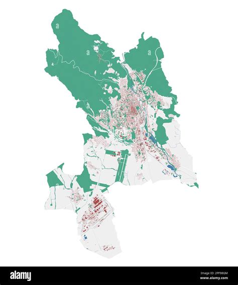 Kosice Vector Map Detailed Map Of Kosice City Administrative Area