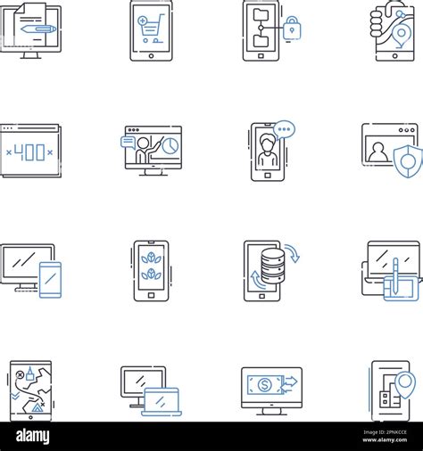 Smart Technology Line Icons Collection Automation Intelligence