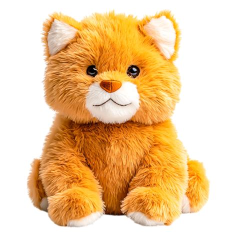 Adorable Fluffy Orange Cat Plush Toy With Bright Eyes And Soft Fur