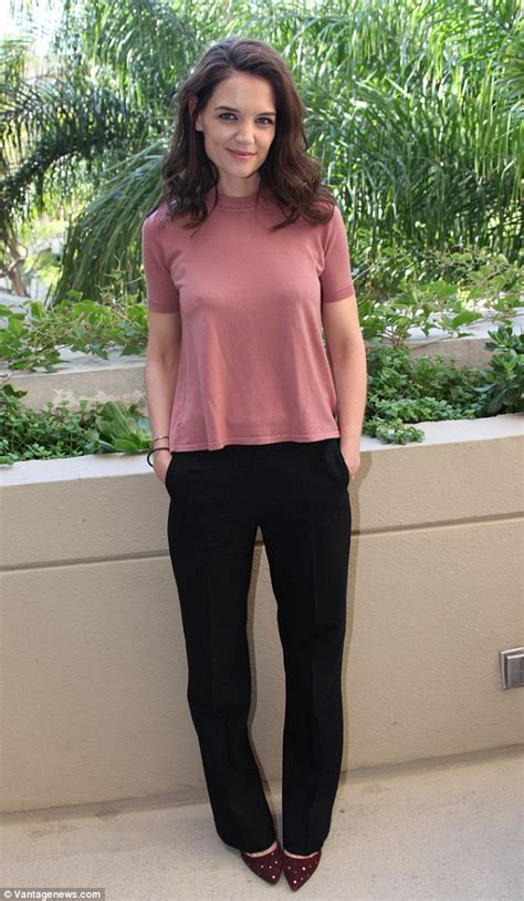 Katie Holmes Shows Off Slim Figure In Understated Elegance In Beverly