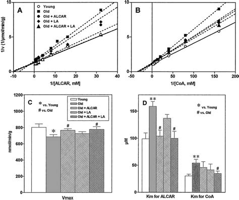 Double Reciprocal Plots Of Reaction Velocity Versus Substrate Alcar A Download Scientific