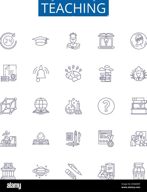 Teaching Line Icons Signs Set Design Collection Of Instructing