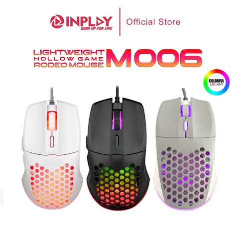 Inplay M066 Rgb Gaming Mouse Lightweight Hollow Luminous Mouse For Pc