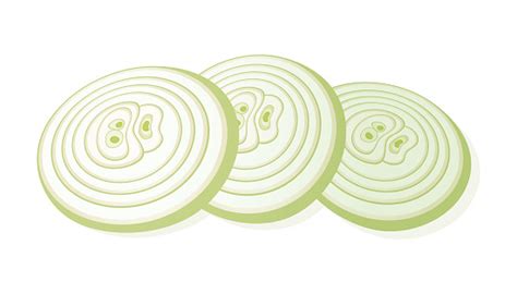 흰색 배경에 분리 된 양파슬라이스 양파의 반지입니다 벡터 일러스트레이션 개체 그룹에 대한 스톡 벡터 아트 및 기타 이미지 개체 그룹 건강한 생활방식 건강한 식생활