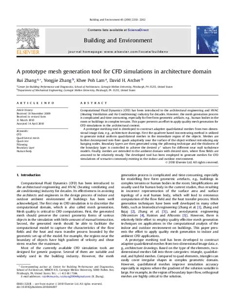 pdf a prototype mesh generation tool for cfd simulations in