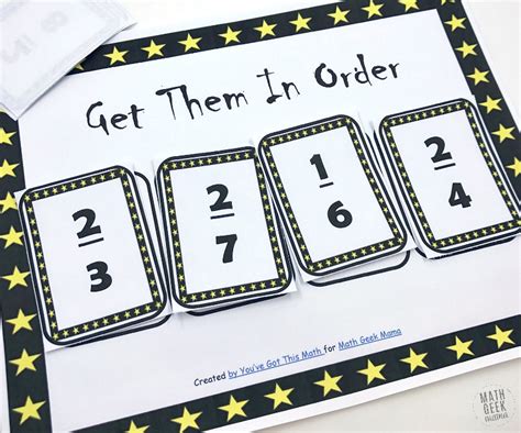 Free Get Them In Order Comparing Fractions Game