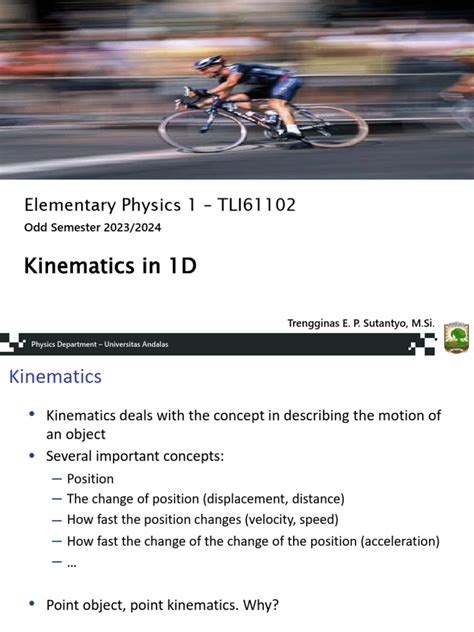 Kinematics In 1d Pdf