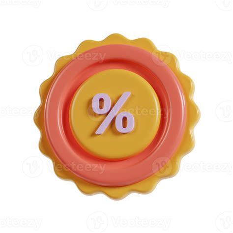 A Colorful Percentage Symbol Badge Often Used To Indicate Discounts Or