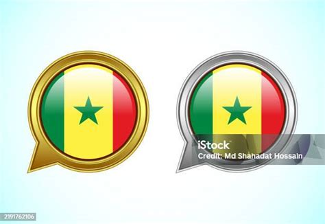 세네갈 국기 말풍선입니다 금색과 은색의 말하기 깃발 아이콘 0명에 대한 스톡 벡터 아트 및 기타 이미지 0명 개념 개념과 주제 Istock