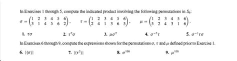 Solved In Exercises 1 Through 5 Compute The Indicated