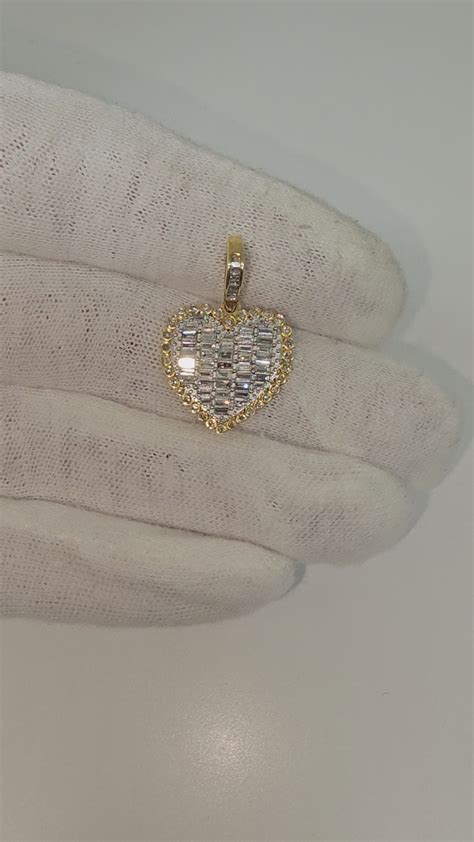 14k Heart Pendant 100ct Diamonds Si New