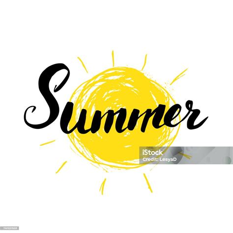 여름 서 예 레터링 필기 기호 손으로 그린 그런 지 붓글씨 텍스트 벡터 일러스트 격언에 대한 스톡 벡터 아트 및 기타 이미지