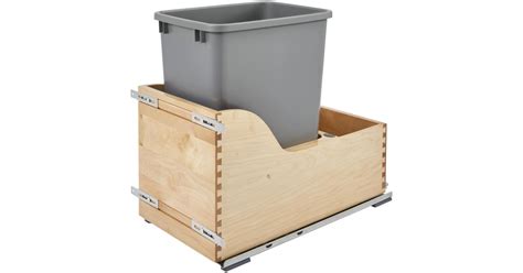 Rev A Shelf 4WCSD 1535DM 1 Wood Classics 12 W Pull Out Single 35 Qt Trash Can System With Bump