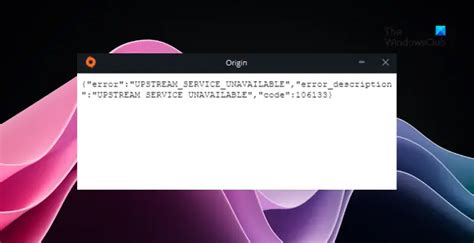 Fix Error Code 106133 In Origin And EA App