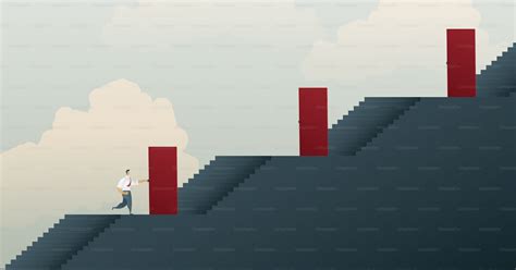 사업가는 성공 상승 목표 및 장애물 도전으로 올라가기 위해 각 층의 문을 통과해야 합니다 일러스트레이션 벡터 벡터 Unsplash의 사업 이미지