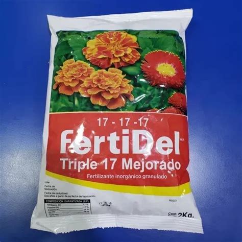 Fertilizante Abono Triple 17 Npk Granulado Fertidel 2 Kg Envío Gratis