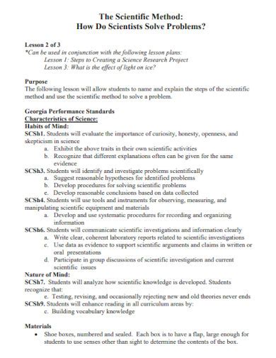 Science Procedure Example