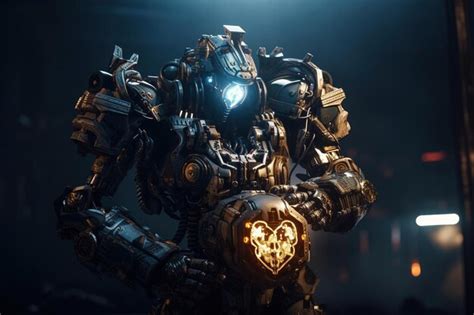 Premium Ai Image A Robot With A Heart On His Chest