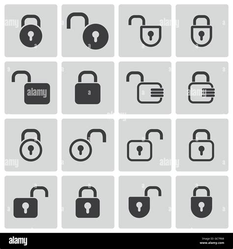 Vector Black Lock Icons Set Stock Vector Image And Art Alamy