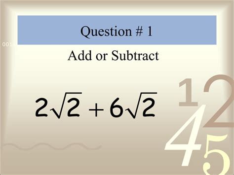Adding And Subtracting Radicals Ppt White Board Practice PPT