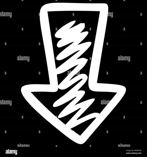 Arrow Hand Drawn Illustration Navigation Sign Direction Move Isolated On Black Background