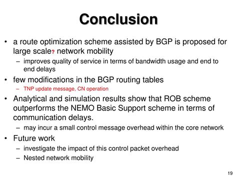 Ppt Route Optimization For Large Scale Network Mobility Assisted By Bgp Powerpoint