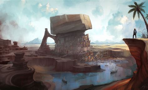 배경 화면 신전 경치 그림 판타지 아트 삽화 세계 지역 경계표 영상 스크린 샷 1920x1173