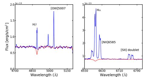 An Example Of Stellar Continuum Fitting In The Blue And Red
