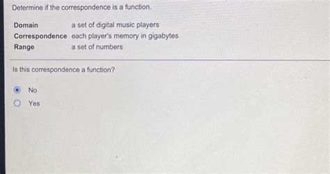 solved determine if the correspondence is a function domain