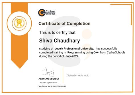 Shiva Chaudhary On Linkedin Programming C Cipherschools Lpu
