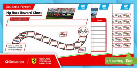Scuderia Ferrari F1 Racing Track Reward Charts